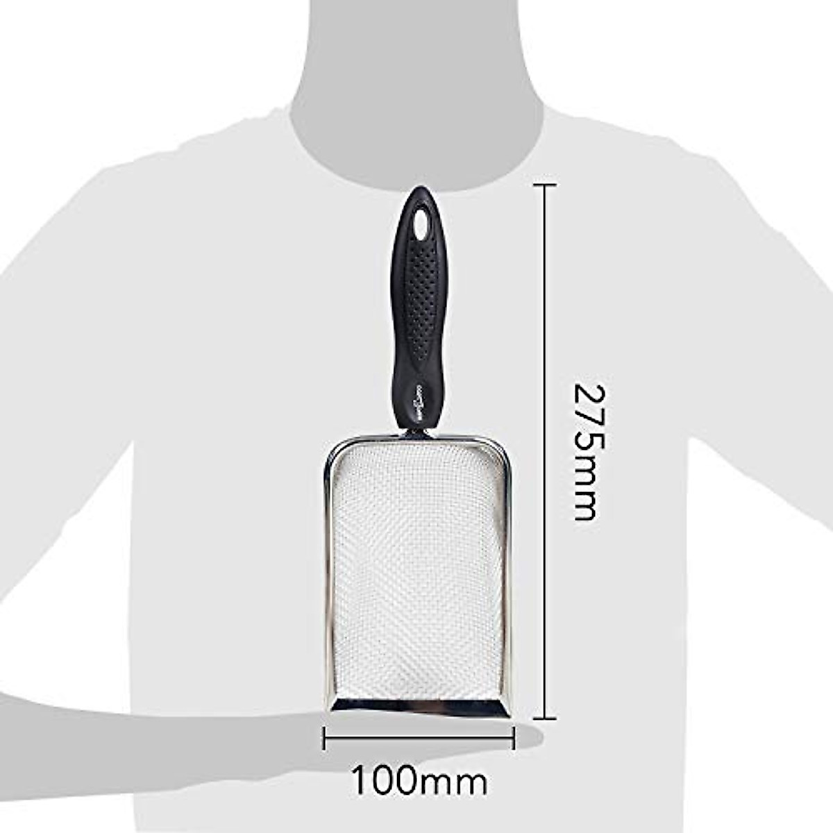 REPTI ZOO Reptile Sand Stainless Steel Fine Mesh Reptile Substrate Metal Sand Shovel Terrarium Substrate Durable Litter Cleaner Corner Scoop