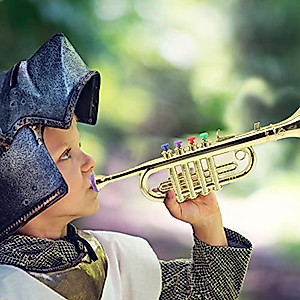 ibasenice Toy Trumpet Kids Trumpet Plastic Trumpet Model Party Noise Maker Musical Instruments Gift Christmas Stocking Stuffers for Boys Girls Golden