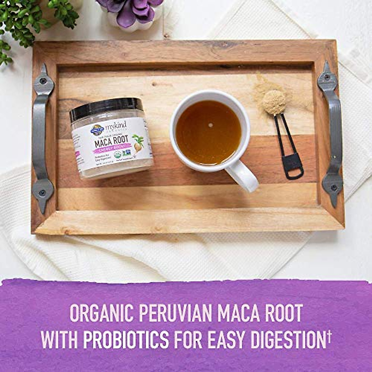 Garden of Life mykind Organics Fair Trade Organic Gelatinized Peruvian Maca Root Energy Boost 7.93 oz (225g) Powder with Probiotics, Certified Organic, Non-GMO, Vegan & Gluten Free Herbal Supplements