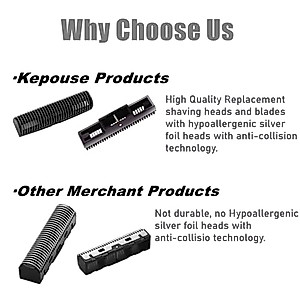 Kepouse Metal Cutters and Shaver Replacement Foil compatible with BaBylissPRO Double FXFS2/FXFS2G Metal shaver foil replacement 2Pack,Silver