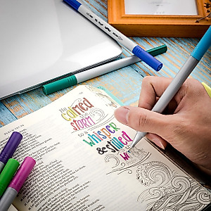 Mr. Pen- Dual Tip Brush Pens, 12 Colors, Brush Pens, Brush Markers, Dual Brush Pens, Markers for Kids Adults Coloring, Art Markers for Adults, Dual Tip Markers.