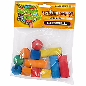 Bonka Bird Toys 60045 Large Wooden Blocks Treasure Chest Refill Parrot Foraging cage Conure Amazon African Grey Beak chew Aviary Supply