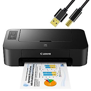 NEEGO Canon Pixma Inkjet Color Printer, High Resolution Fast Speed Printing Compact Size Easy Setup and Simple Connectivity Up to 4800x1200 DPI Color Resolution 6 ft Printer Cable - Black