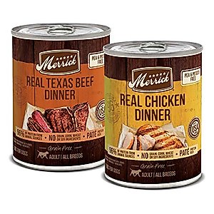Merrick Grain Free Wet Dog Food Variety Pack, Real Texas Beef and Chicken Dinner, Canned Dog Food - (12) 12.7 oz. Cans