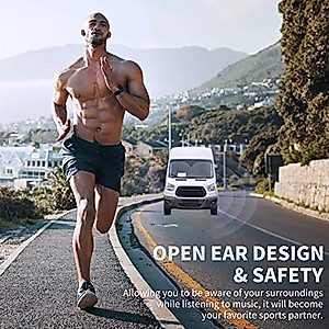 Wigfar Bone Conduction Headphones Premium Open-Ear Wireless Bluetooth Sport Headphones with Microphones, Sweatproof Waterproof Wireless Earphones for Running, Gym, Hiking, Cycling