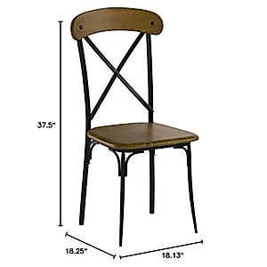 Baxton Studio Broxburn Light Brown Wood & Metal Dining Chair