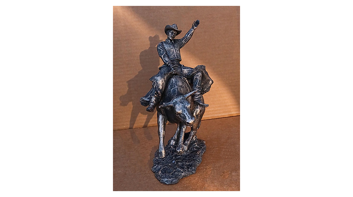 Ebros Rustic Western Rodeo Bull Rider Figurine - Wild West Accent