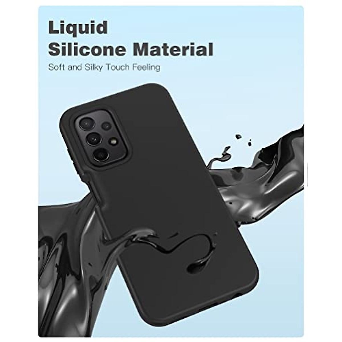 JXVM for Samsung Galaxy A23-5G Case: Dual Layer Silicone Slim Galaxy A23 4G Case - Full Protection Durable Shockproof Protective Cute Cell Phone Cover Black