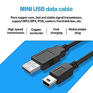 XINYUWIN Mini USB 5Pin Power Cord 5FT Compatible with Garmin GPS Navigator Nuvi 50lmt 52lm 55lmt 57lm 67lm 2457lmt 2557lmt 2589lmt 2597lmt 2689lmt 2555lmt 2595lmt 40lm 255w; Gpsmap 62s Charging Cable