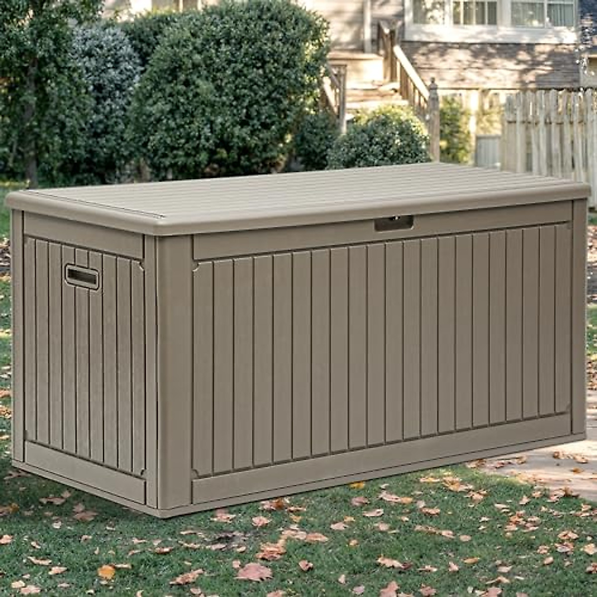 YITAHOME 260 Gallon Double-Wall Deck Box with Divider & Side Handles, Outdoor Large Storage for Patio Furniture Cushions, Garden Pool Accessories, Water Resistant & Lockable