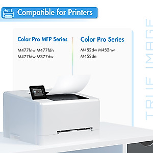 TRUE IMAGE Compatible Toner Cartridge Replacement for HP 410X CF410X CF410A 410A M477 M452 Color Pro MFP M477fdw M477fnw M452dw M477fdn M452nw M452dn M377dw Printer Ink (Black, 1-Pack)