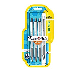 Paper Mate InkJoy 700RT Retractable Ballpoint Pens, Medium Point, White Barrel, Black Ink, 4 Pack (1945911)