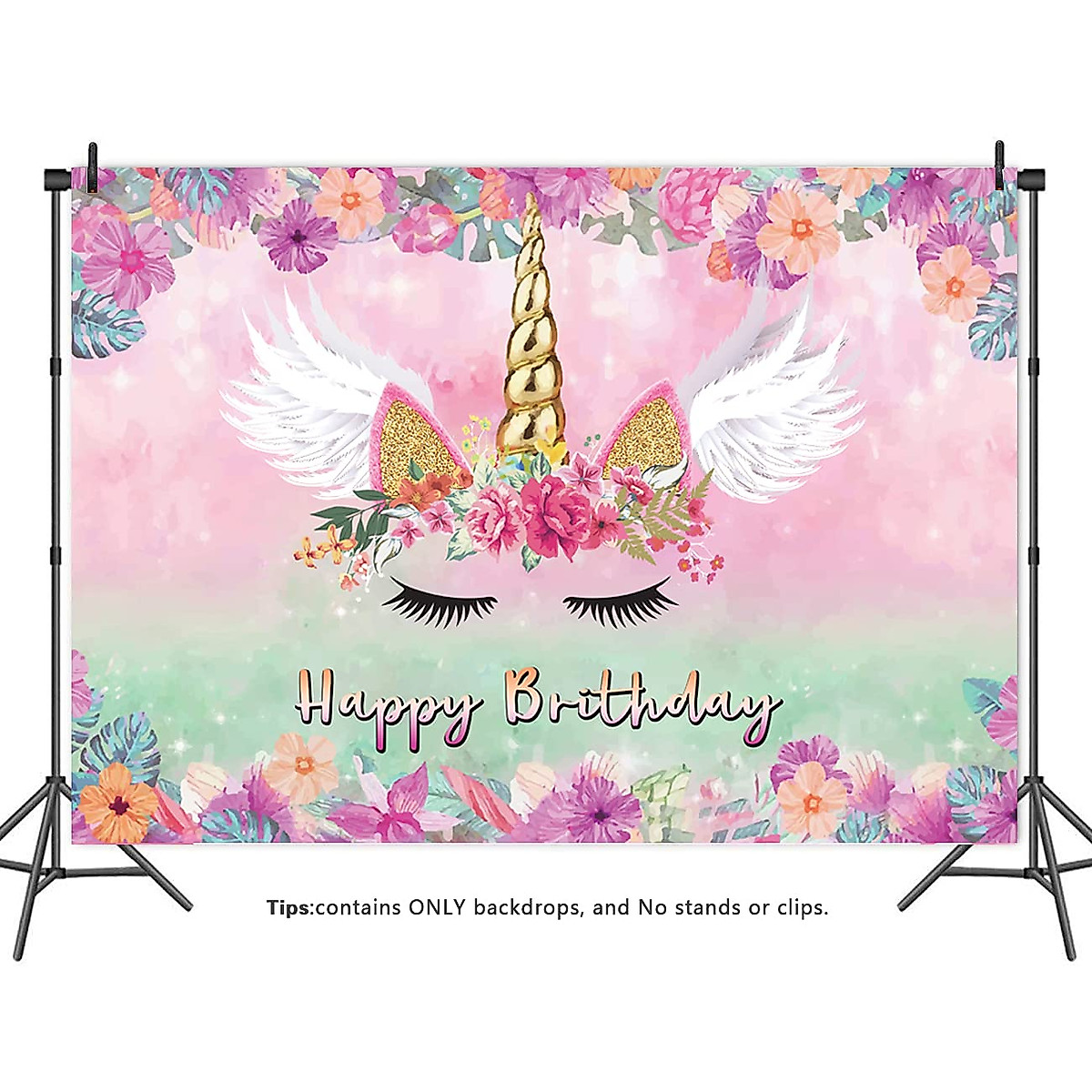 LTLYH 7x5FT Unicorn Birthday Backdrop Unicorn Birthday Decorations for Girls Unicorn Photo Backdrop Unicorn Banner Supplies Studio Props A054