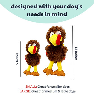 Huxley & Kent Slappies for Dogs | Wishbone Turkey (Small) | Squeak & Shake Dog Toy | No Stuff Squeaky Toy, TPR Ball in Head | Simulates Hunting Nature for Dogs
