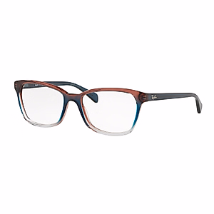 Ray-Ban RX5362 Square Prescription Eyeglass Frames, Blue/Red/Light Blue Gradient/Demo Lens, 52 mm