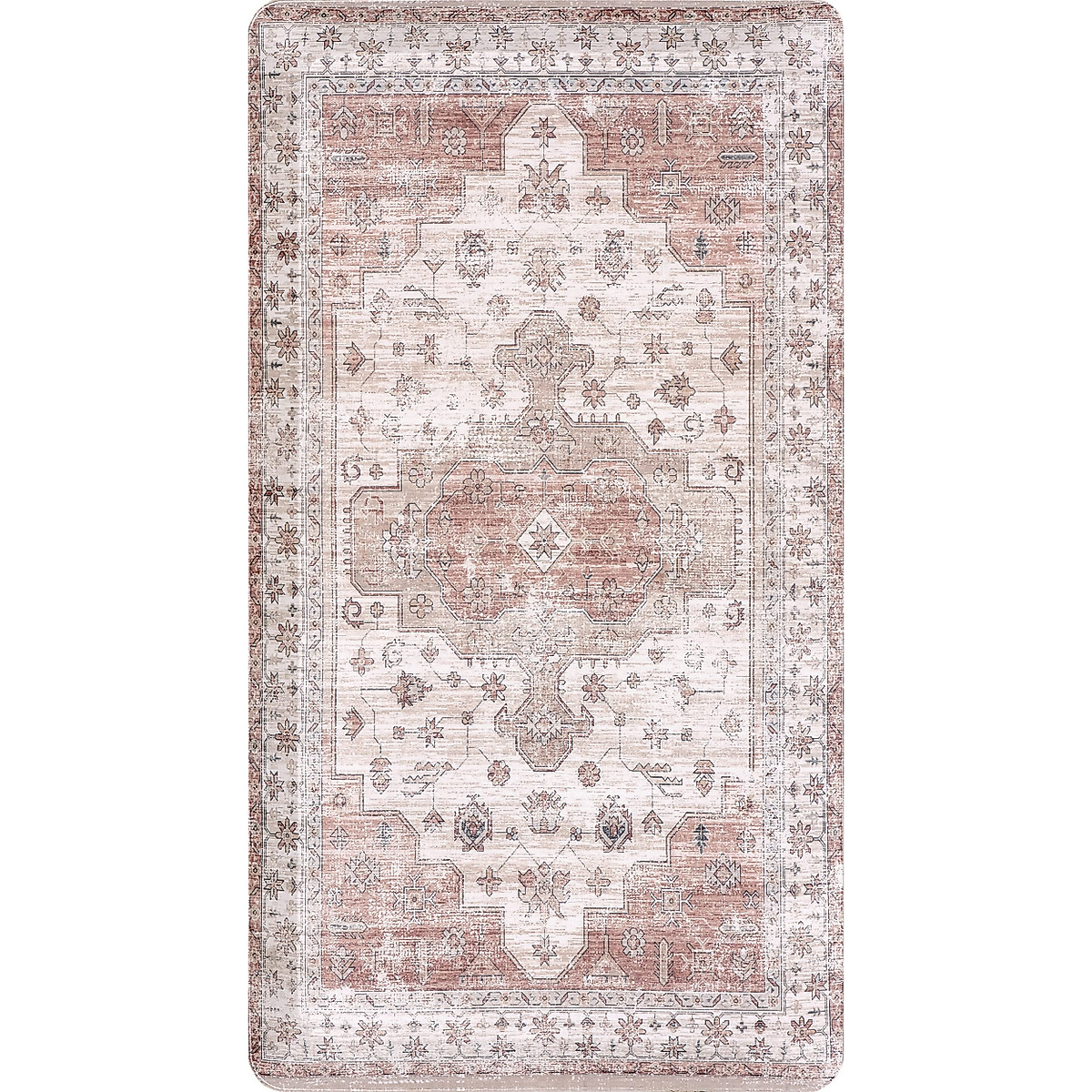 nuLOOM Floral Persian Kitchen or Laundry Comfort Mat, 2x3, Rust