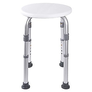 Medical Tool-Free Assembly Adjustable Shower Stool Tub Chair and Bathtub Seat Bench with Anti-Slip Rubber Tips for Safety and Stability