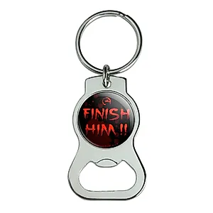 GRAPHICS & MORE Mortal Kombat Klassic Finish Him Keychain with Bottle Cap Opener