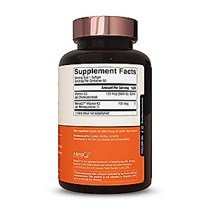 Live Conscious Vitamin K2 MK7 with D3 Supplement by LiveWell | Bone & Heart Health Support - Patented Vitamin K & Vitamin D3 5000 IU - 120 Softgels (2-Pack)