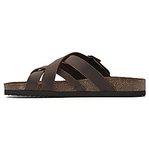 WHITE MOUNTAIN Women's Hobo Footbed Sandal, Brown/Leather, 8 M