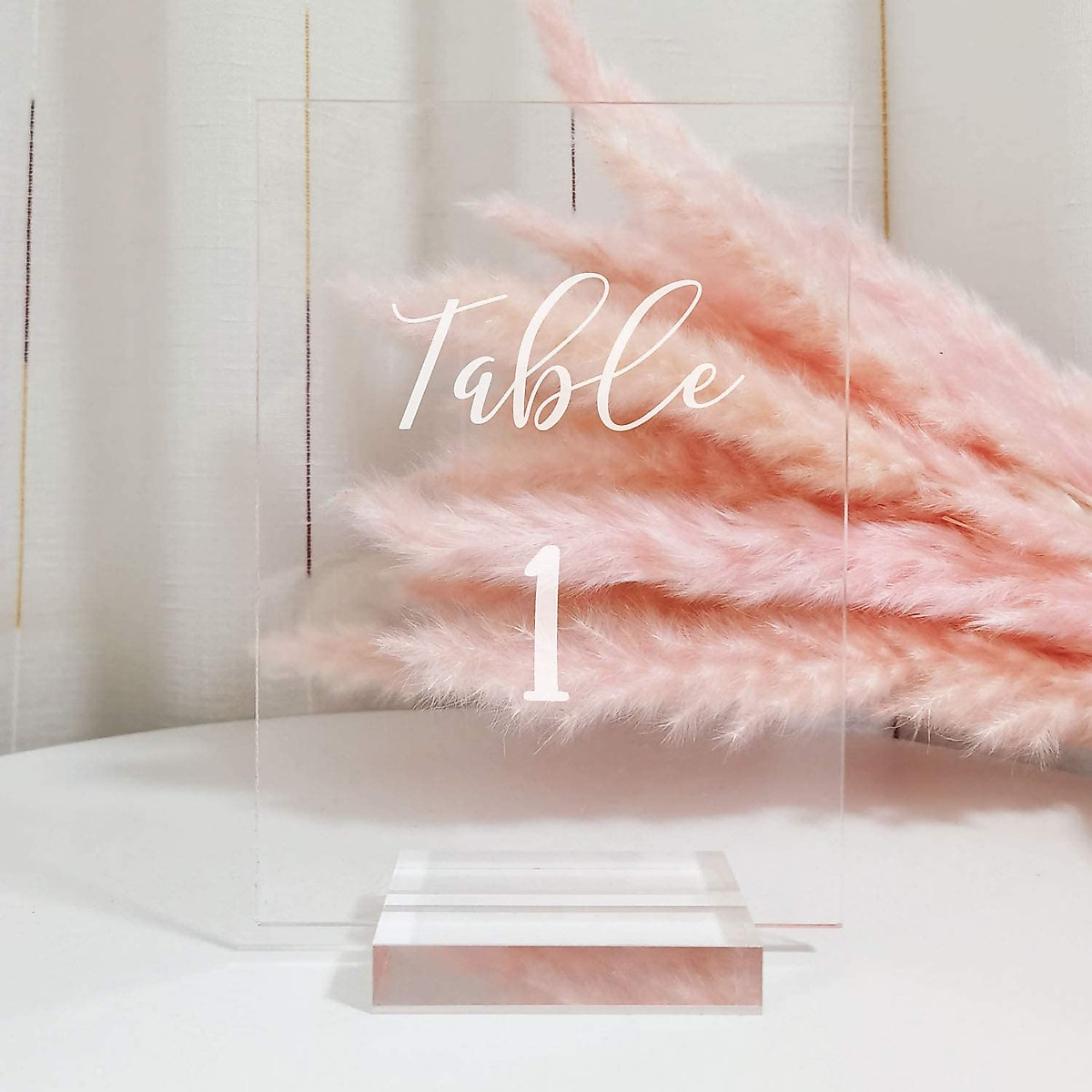 JINMURY 3" Clear Acrylic Sign Holder Stand-10 Pack Acrylic Stands for Acrylic Wedding Table Number Signs, Acrylic Card Holder, Clear Base for 5x7 Inch Acrylic Sheet Acrylic Table Signs