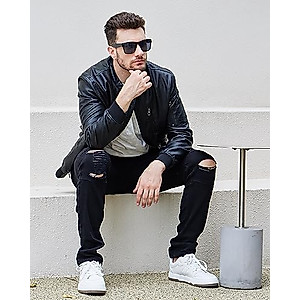 WULFUL Men's Skinny Ripped Jeans Stretch Comfy Denim Jeans Slim Fit Pants