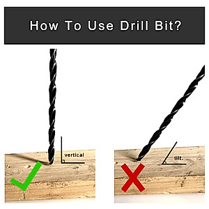 COMOWARE 12" Extra Long Brad Point Drill Bit Set, 12 Pcs High Carbon Steel Long Drill Bit, Long Drill Bits for Wood, Plastic, PVC, Composite & Rubber, 1/8", 3/16", 1/4", 5/16", 3/8", 7/16", 1/2"