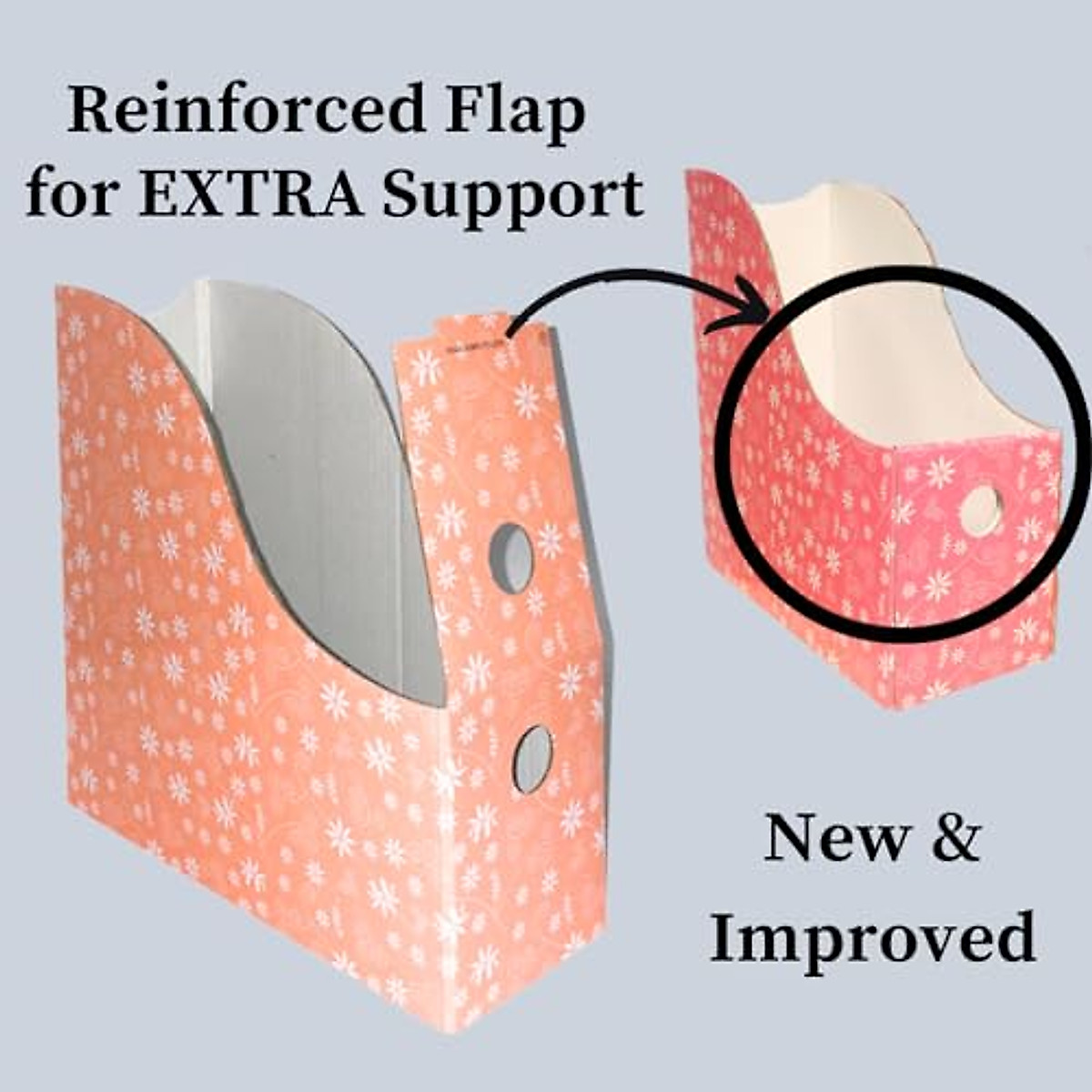 Evelots Magazine File Holder Organizer (6 Pack) Improved Front Fold-Extra Stable Flowers