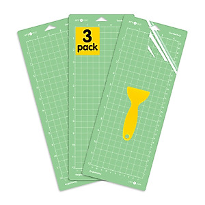 HTVRONT Standard Grip Cutting Mat For Cricut Joy - 3 Pack 4.5"X12" Quilting Mats For Cardstock HTV Crafts, Standard Adhesive Sticky Green Cut Mats Replacement Accessories for Cricut Mats