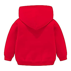 Baby Boys Girls French Terry Crewneck Sweatshirt Print Crewneck Retro Pullover Dress Shirt Sweater Baby Fleece Red