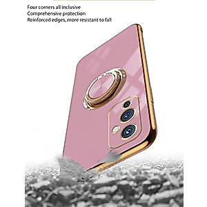 Jancyu Compatible with Oneplus 9Case（Not for Oneplus 9 Pro）, Phone Case for Oneplus 9 with Ring Holder, 360 Degrees Protective Silicone Magnetic Car Holder (Purple)