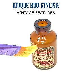 UMBRELLALABORATORY Goth necklace jewelry for women Steampunk Gothic Lolita costume accessories apothecary potion glass tiny jar bottle with handmade Halloween apothecary sticker