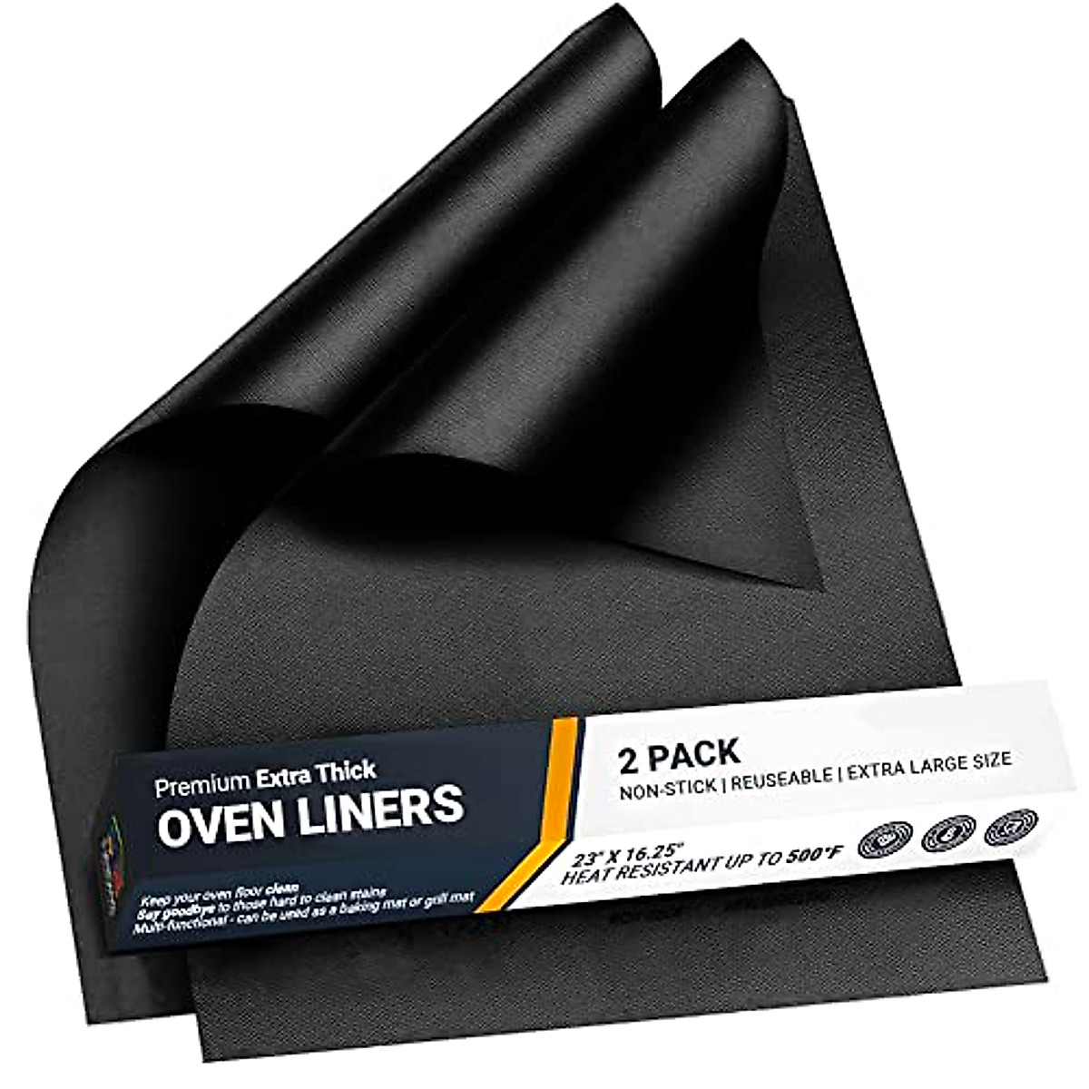 Oven Liners for Bottom of Oven - 2 Pack Large Heavy Duty Mats, 17”x25” Non-Stick Reusable Liner for Electric, Gas, Toaster Ovens, Grills - BPA & PFOA Free Kitchen Accessory to Keep Your Oven Clean