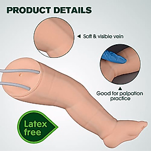 Ultrassist Pediatric IV Simulation Leg Kit, Pediatric IV and Phlebotomy Practice Kit for IV Training, Venipuncture Skills, Injection Practice, Clinical Nursing Training