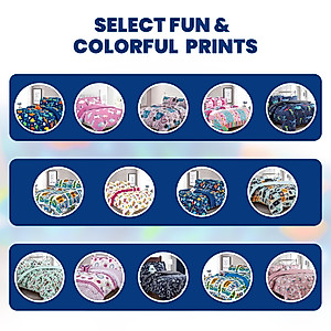 Sapphire Home 6 Piece Dinosaur Twin Bedding Set for Boys, Bed in a Bag, Kids Comforter Set with Bed Sheets, Pillow Case, Toy Pillow, Toddler Bedroom Kit, Dinosaur Room Decor for Boys, Twin Size