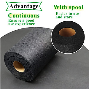 Black Tulle Fabric Rolls 6 Inch by 100 Yards (300 feet) Fabric Spool Tulle Ribbon for DIY Black Halloween Tutu Bow Baby Shower Birthday Party Wedding Decorations Christmas Craft Supplies