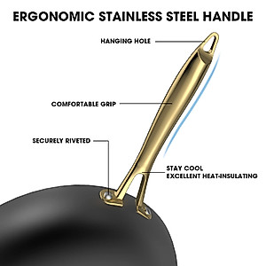 imarku Cast Iron Skillets, 12 Inch Cast Iron Pan, Professional Non Stick Frying Pans Long Lasting Nonstick Frying Pan Nonstick Pan Stay Cool Handle Easy Clean Unique Christmas Gift for Men and Women