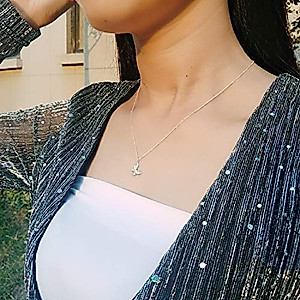 LANG XUAN Friendship Gold Butterfly Necklace Good Luck Elephant Pendant Chain Necklace with Message Card Gift Card