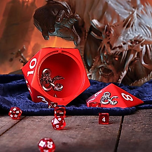 Nemesis Now Dungeons & Dragons D20 Dice Storage Box, 13.5cm, Resin, Red, Officially Licensed D&D Merchandise, D20 20 Sided Dice Box, Cast in The Finest Resin, Expertly Hand-Painted