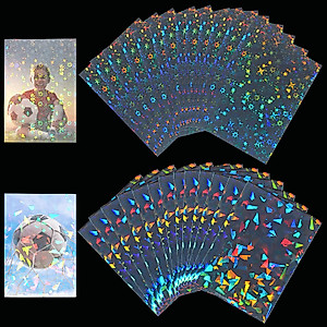 200 Pieces Double Side Holographic Card Sleeves Include 100 Pieces Broken Glass and 100 Pieces Gemstone Little Star Laser Photo Card Sleeves Kpop Photo Card Sleeves for Kpop Photo Cards, 61 x 88 mm