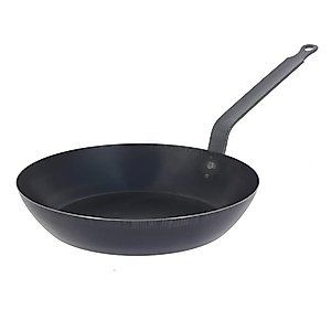 de Buyer LA LYONNAISE Blue Carbon Steel Fry Pan - 14” - Ideal for Browning, Simmering, Searing & Reheating - Naturally Nonstick - Made in France