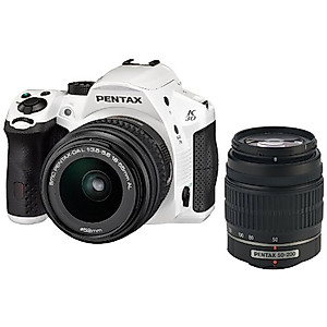 Pentax K-30 Weather-Sealed 16MP CMOS Digital SLR Dual Lens Kit, 18-55mm and 50-200mm (White) (OLD MODEL)