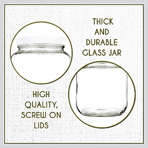 6 Pack of Half Gallon Mason Jars - Wide Mouth with Airtight Lid - Safe Container for Fermenting, Pickling, and Storing - By KitchenToolz