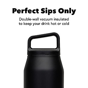 MiiR, Wide Mouth Water Bottle, Vacuum Insulated Leakproof, Stainless Steel Construction, Black, 20 oz