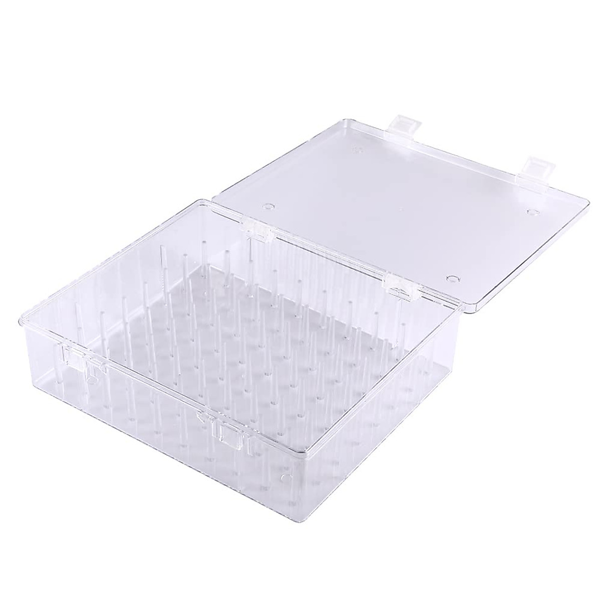 The Quilted Bear Modern Stackable Clear Acrylic Thread Box, 80 Spool Storage - Sewing Organizer