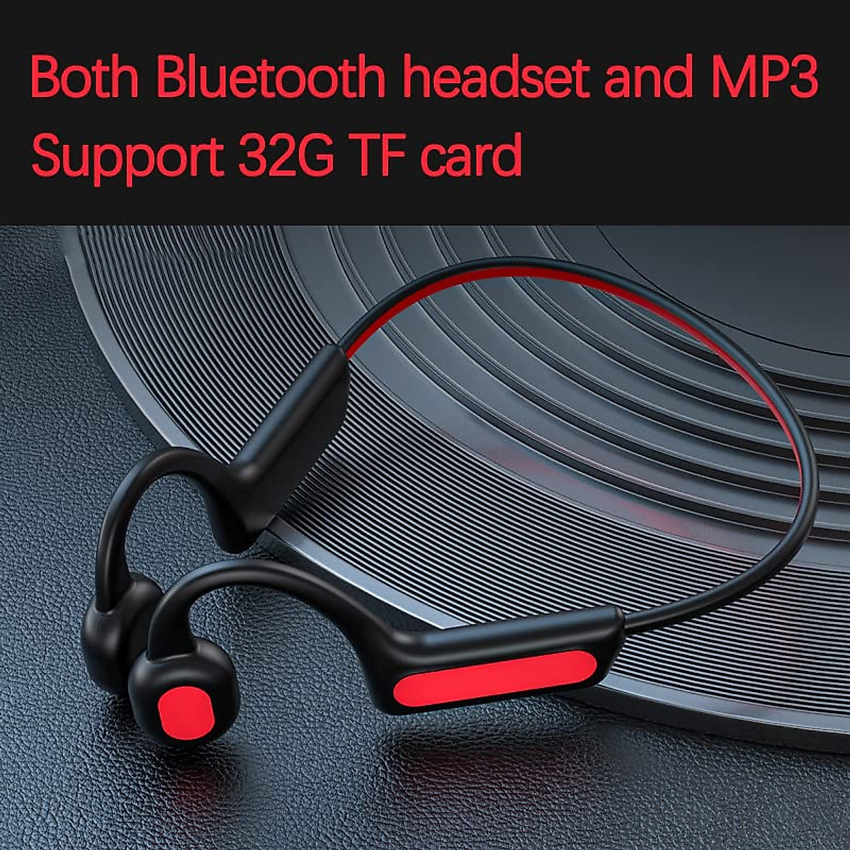 Kimystam Bone Conduction Headphones Wireless B5.3 Open Ear Headphones,Supporting 32G TF Card, Waterproof Earphones, Headset with Mic and MP3 Player, for Running, Cycling, Driving, Sports, and Fitness