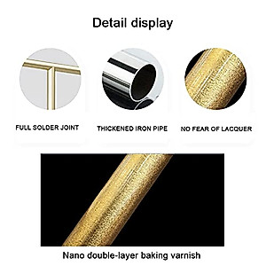 Household Products Wall Mount Clothing Rack Garment Rack,Modern Wall Decoration Curved Storage Rod,Metal Garment Rack for Clothes Retail Display Stand, Gold, 250cm
