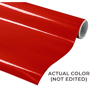 VViViD DECO65 Craft Vinyl Bundle Dark Red Gloss and Chrome Silver Gloss 2 Rolls of 7ft x 11.8" - M0
