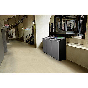 Rubbermaid Commercial Products Configure 1 Stream Landfill Trash Can, 33 Gal, Grey Stenni, Indoor for Stadiums/Food Courts/Airports