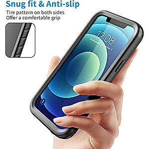 SPORTLINK Compatible with iPhone 12 Pro Max Waterproof Case - Full Body Shockproof Dustproof Phone Screen Protector Rugged Cases for iPhone 12 Pro Max 6.7 Inches Black